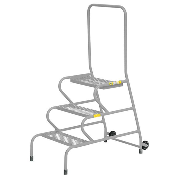 Fort Stable Mobile Steps with Optional Handrail and Rear Wheels | Plastor