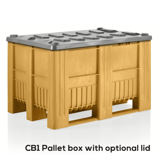 PLASCB1 Heavy Duty Pallet Box 470 Litres (1200 x 800 x 740mm) with 3 ...
