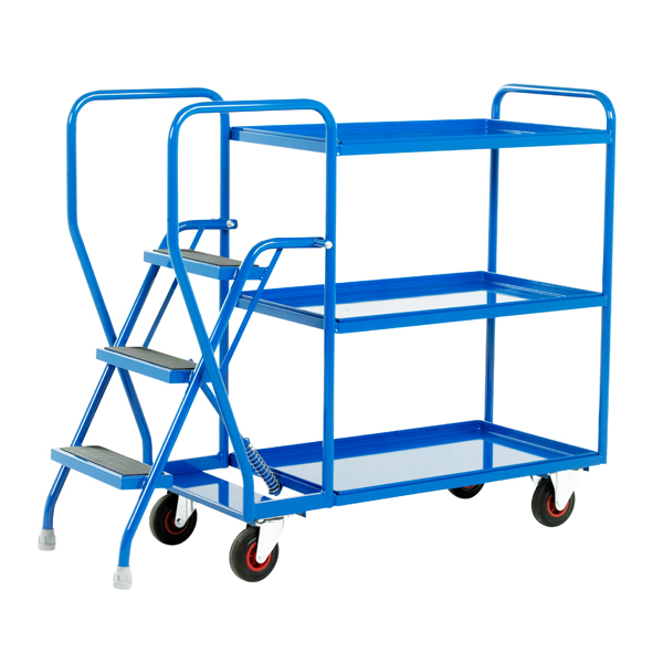 Heavy Duty Step Tray Trolleys With 3 Steps (Load Capacity 175 kg) | Plastor