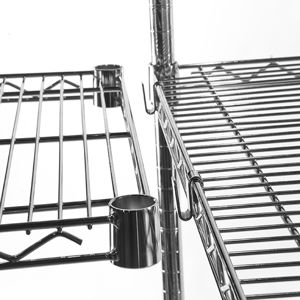 Eclipse Extra Height Chrome Wire Shelving Bay with 4 Shelves (1820H x ...