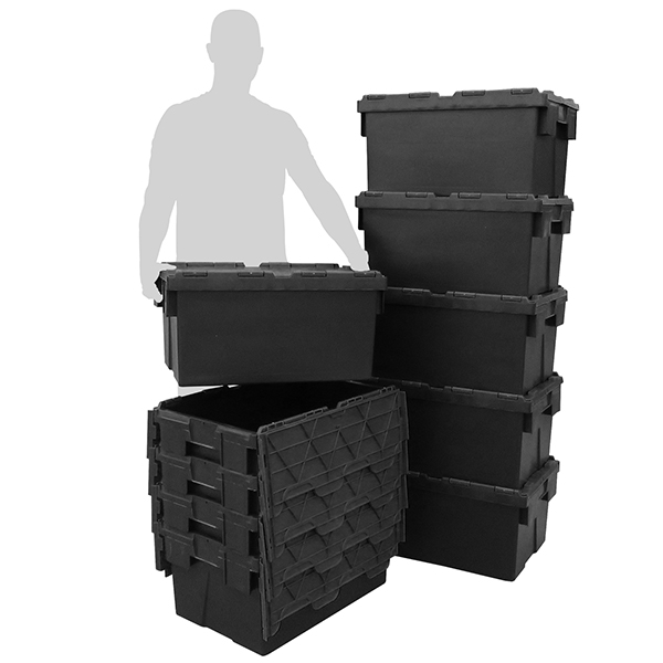 Black Recycled Plastic Storage Crates > 55 litre > Plastor