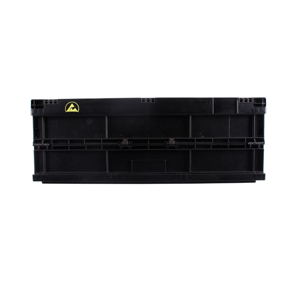 WALTHER Conductive Folding Container with ESD Logo in Black (600 x 400 x 220mm) | Plastor