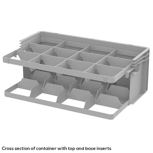 Glassware Stacking Crate (600 x 400 x 220mm) with 40 (66 x 67mm) Cells ...