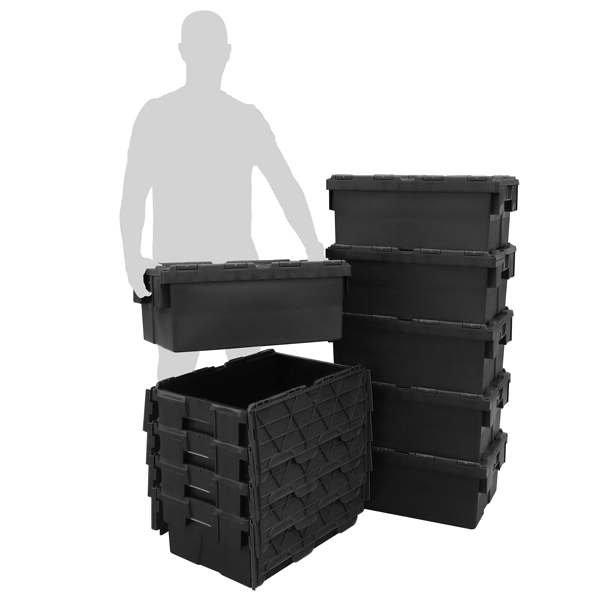 PLAS45LE Black Storage Box Crates - 45 litre (600 x 400 x 255mm ...