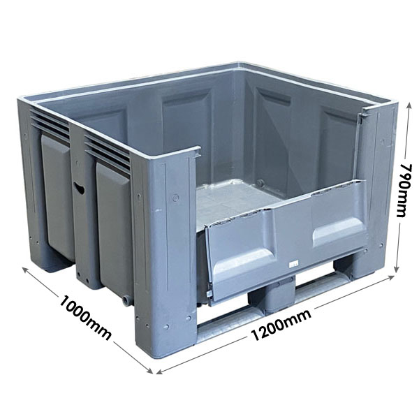Large Plastic Pallet Box with Drop Door (1200 x 1000 x 790mm) - 670 ...