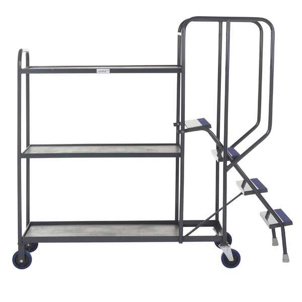 PAOP206Y/PAOP205Y 3 Tier Picking Trolleys With Steel or Timber Shelves ...