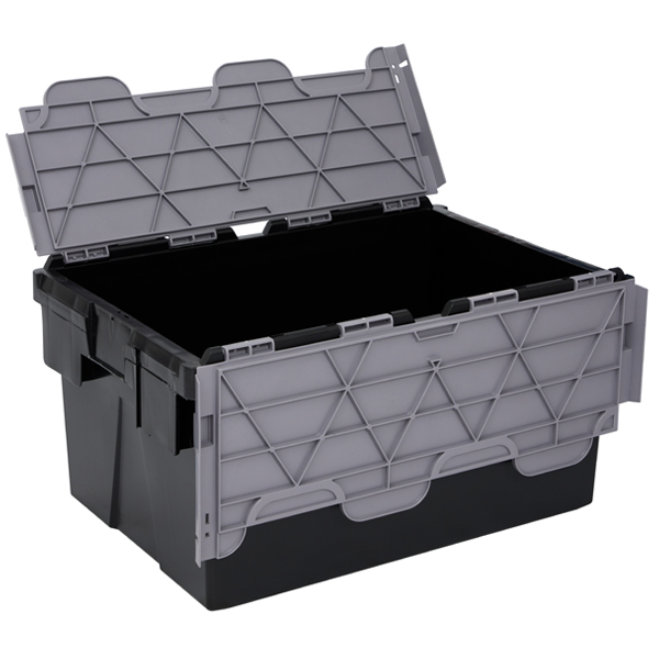 PLAS55ECO Black With Grey Lid Storage Box Crates - 55 litre (600 x 400 ...