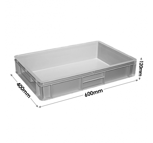 CS ES64 12 HG GREY 600 X 400 X 120mm Litre Grey Plastic Euro Stacking cs-es64-12-hg-grey-600-x-400-x-120mm-litre-grey-plastic-euro-stacking